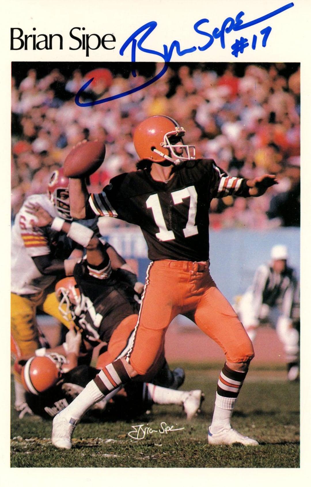 Brian Sipe Autographed Cleveland Browns Mini Poster 2/50 PSA 46178 - Etsy