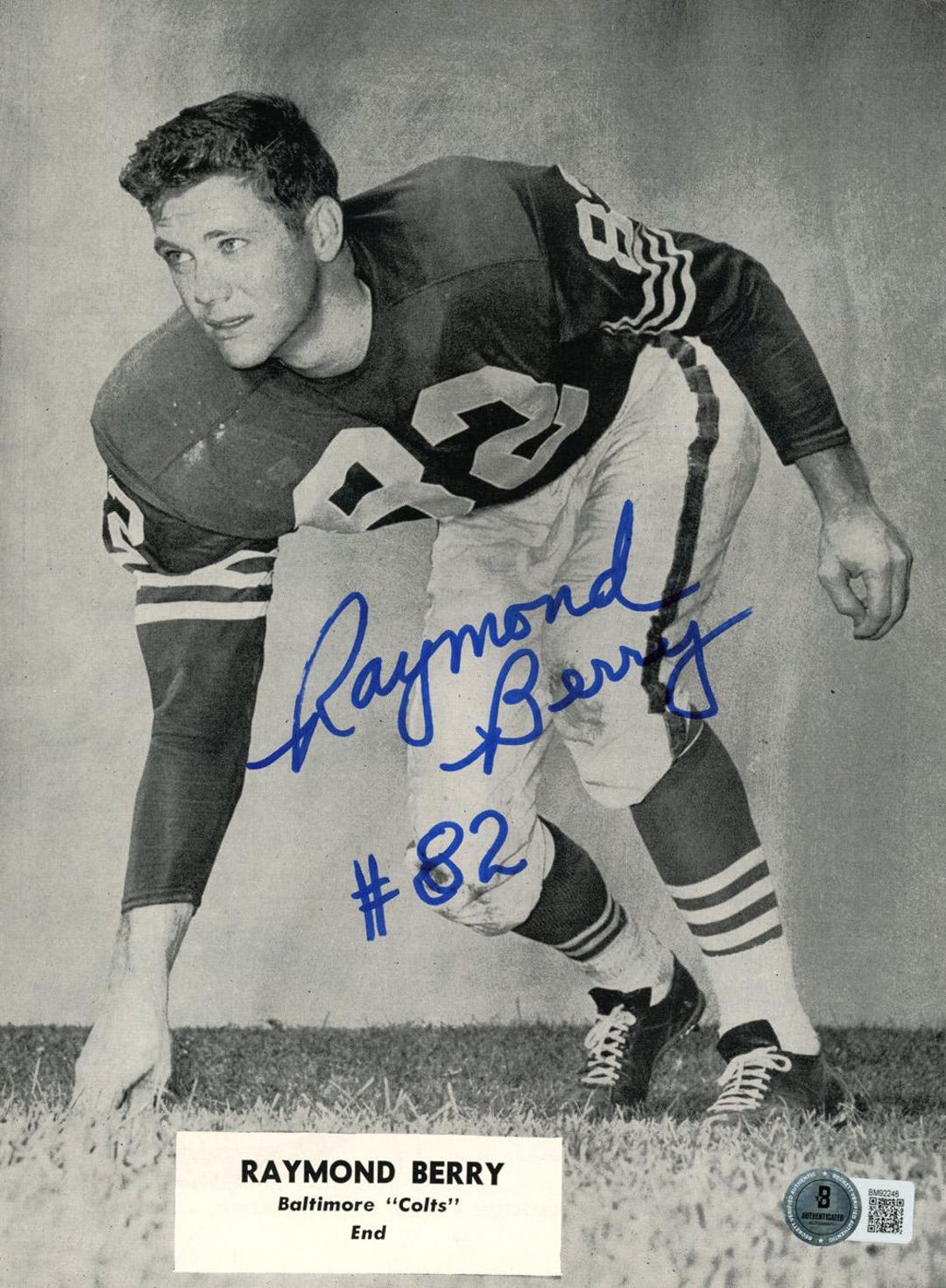 Raymond Berry Autographed Baltimore Colts Magazine Page Beckett 47733 ...