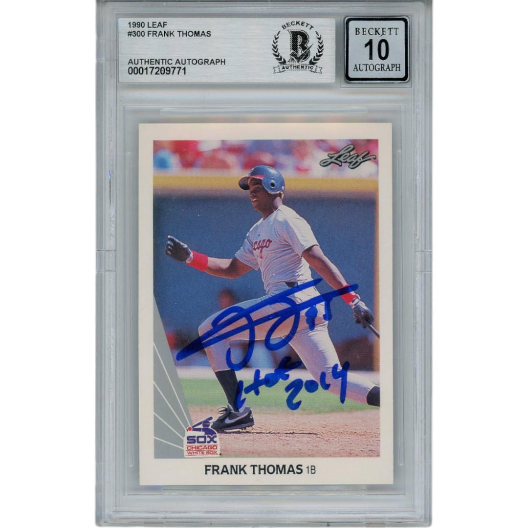 Frank Thomas Autographed/signed 1990 Leaf HOF Slabbed Trading Card ...