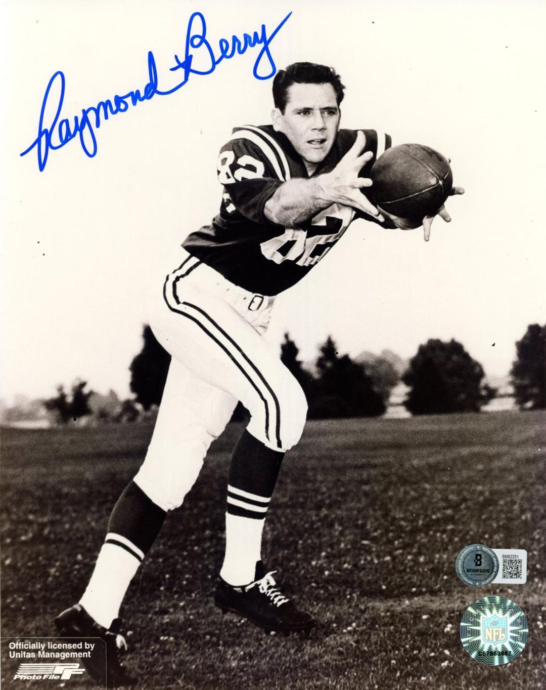 Raymond Berry Autographed Baltimore Colts 8x10 Photo Beckett 47736 - Etsy