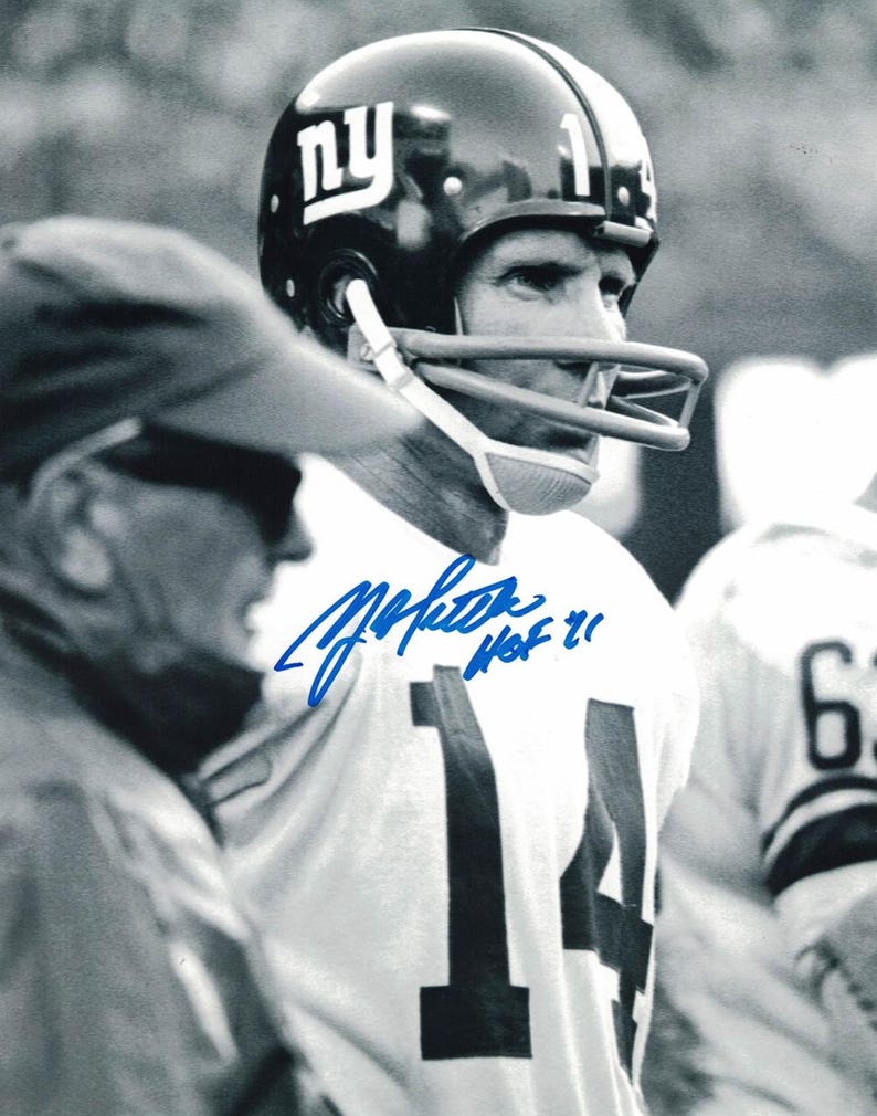 YA Tittle Autographed/signed New York Giants 8x10 Photo HOF - Etsy