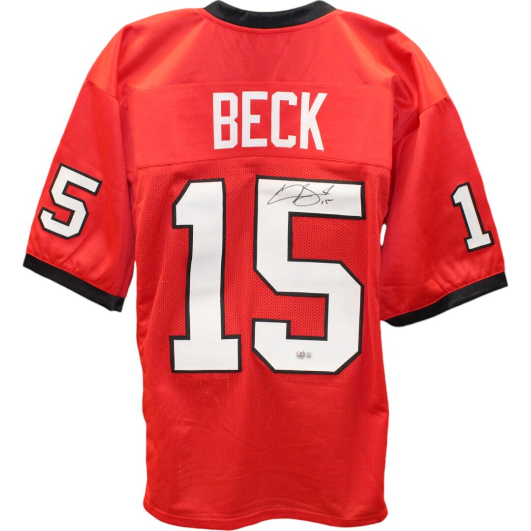 Carson Beck Autographed/signed College Style Red Jersey Beckett 47527 ...