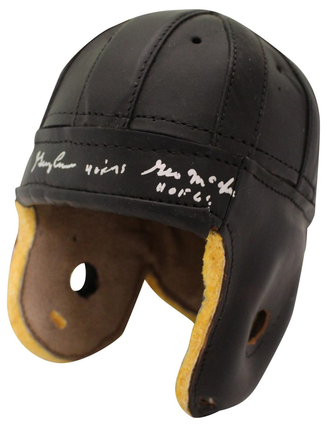 George Mcafee & George Connor Signed F/S Black Leather Helmet JSA - Etsy