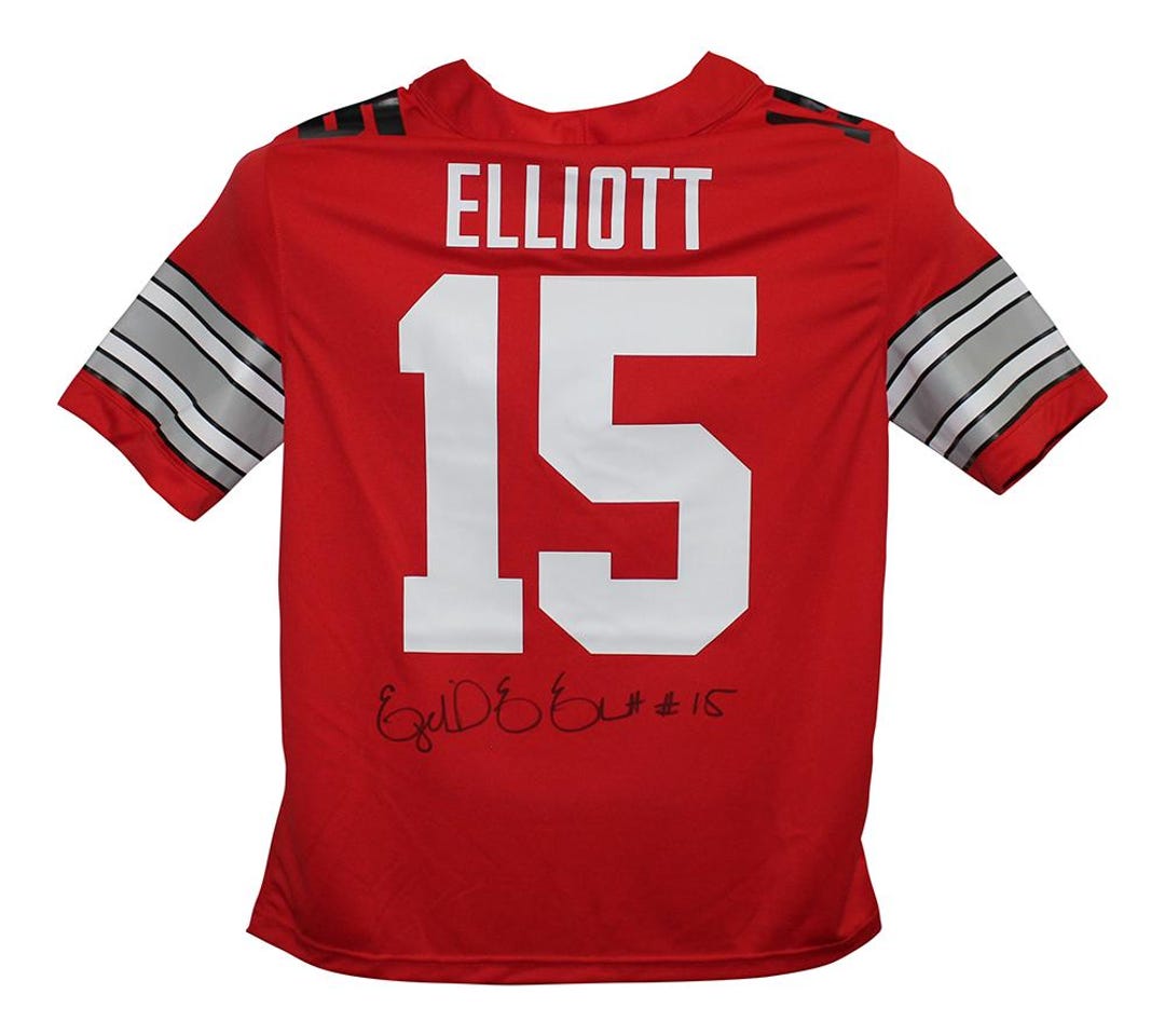 Ezekiel Elliott Signed Ohio State Buckeyes Nike Scarlet Alumni L Jersey ...