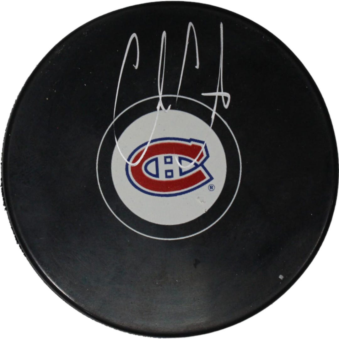 Cole Caufield Autographed/signed Montreal Canadiens Hockey Puck FAN ...