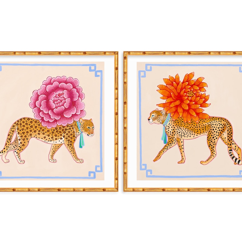 Leopard Chinoiserie Print - Etsy