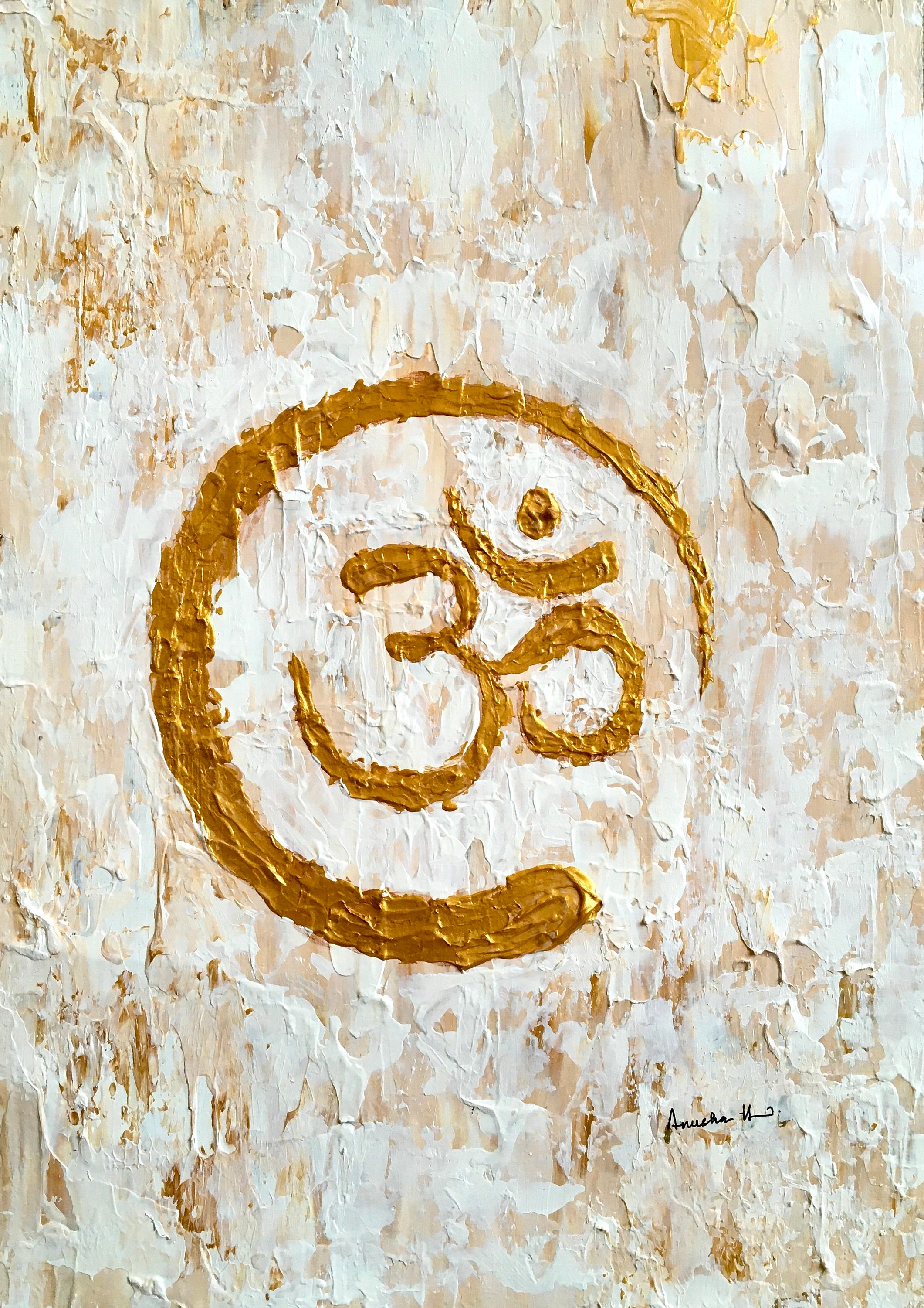 Large Abstract OM Painting | Indian Wall Decor | Modern Abstract Art ...