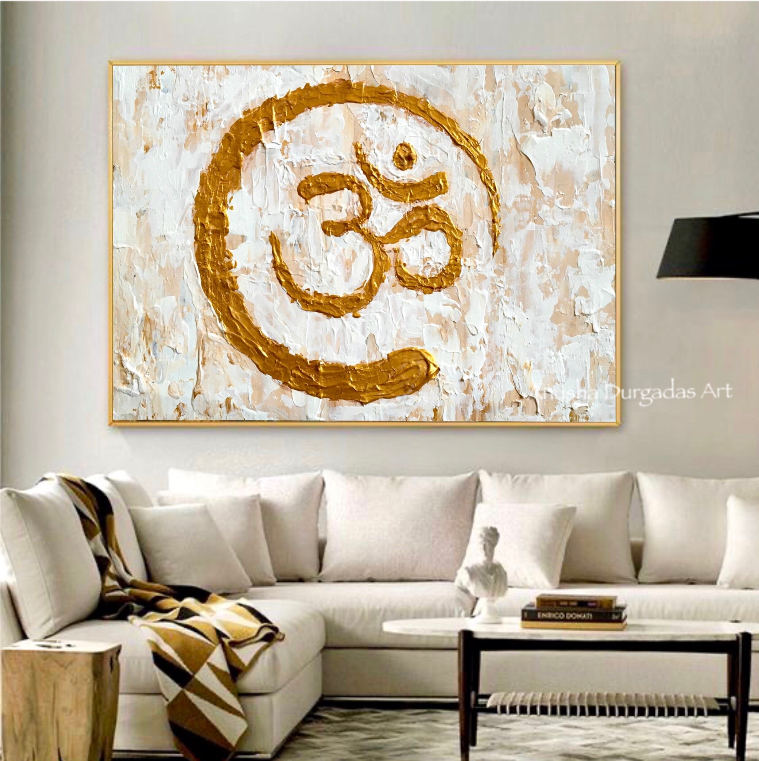 Large Abstract OM Painting | Indian Wall Decor | Modern Abstract Art ...