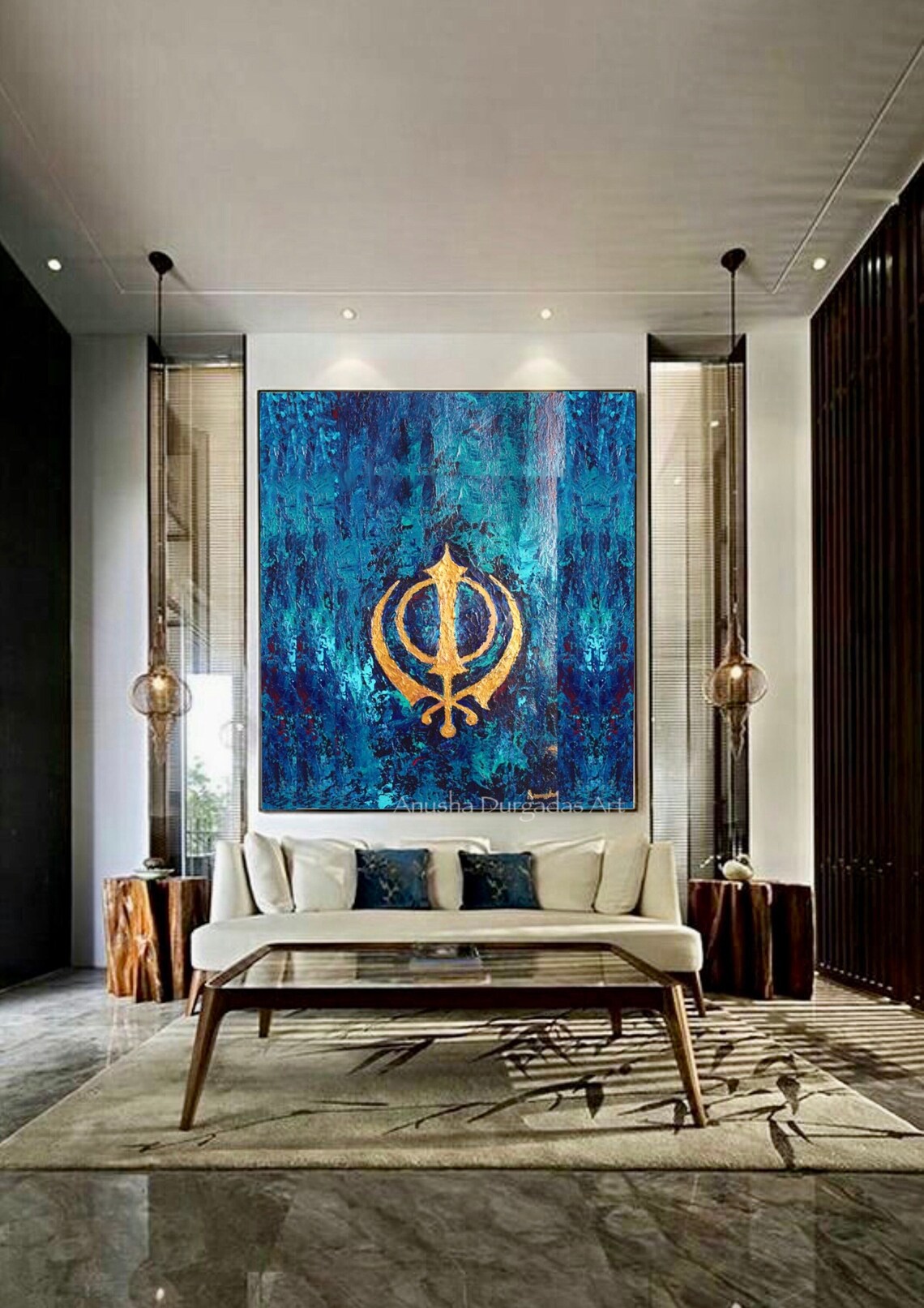 Khanda Original Painting Modern Contemporary Indian Wall Art Sikh Art ...