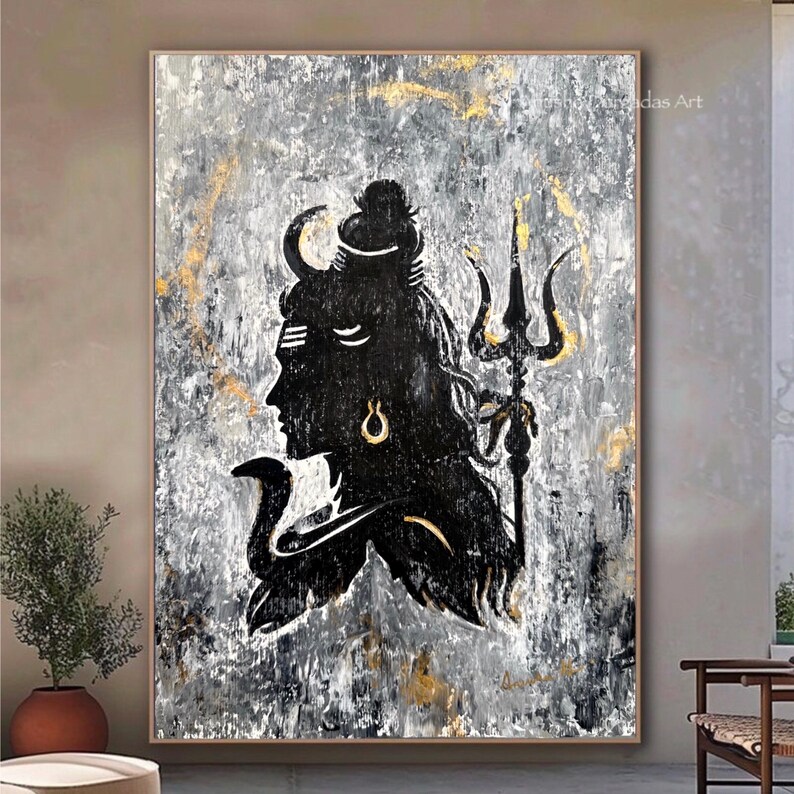 Lord Shiva Abstract Painting | Modern Hindu Art, Unframed - Etsy