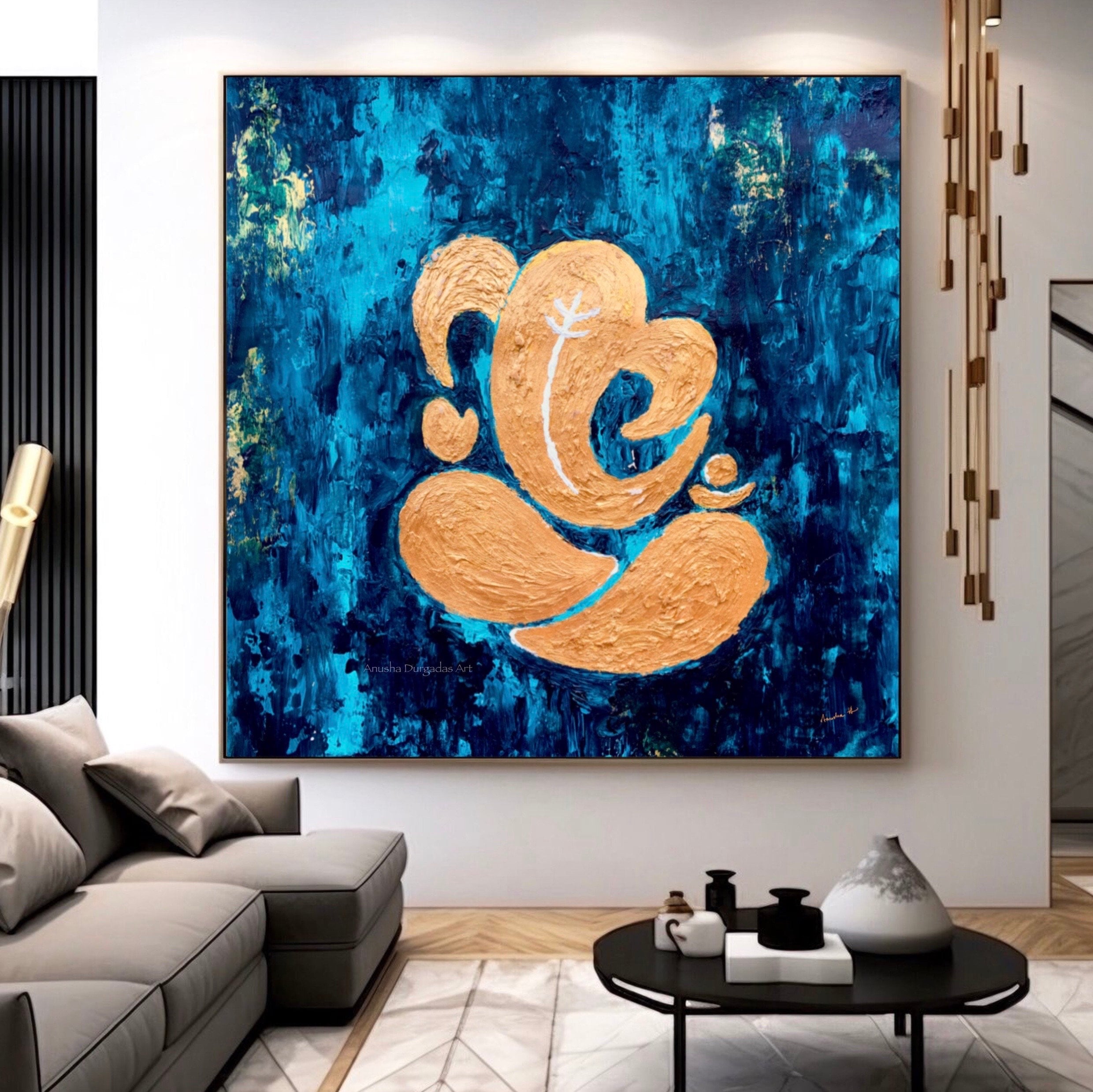 Abstract Ganpati Painting | Ganesha Painting | Wall Art | Modern Art ...