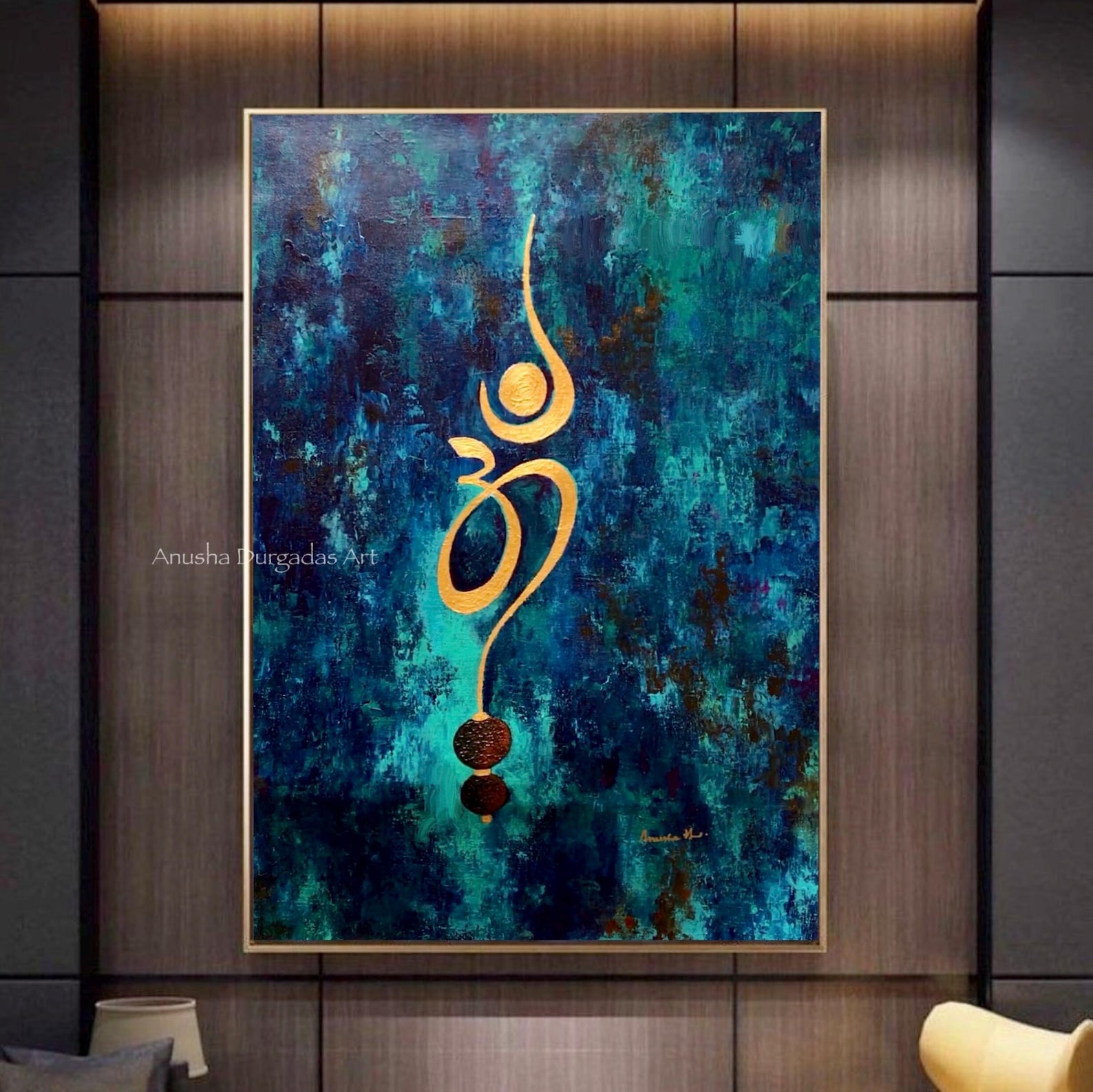 Abstract Indian Om Painting on Canvas | Modern Indian Art | Original ...
