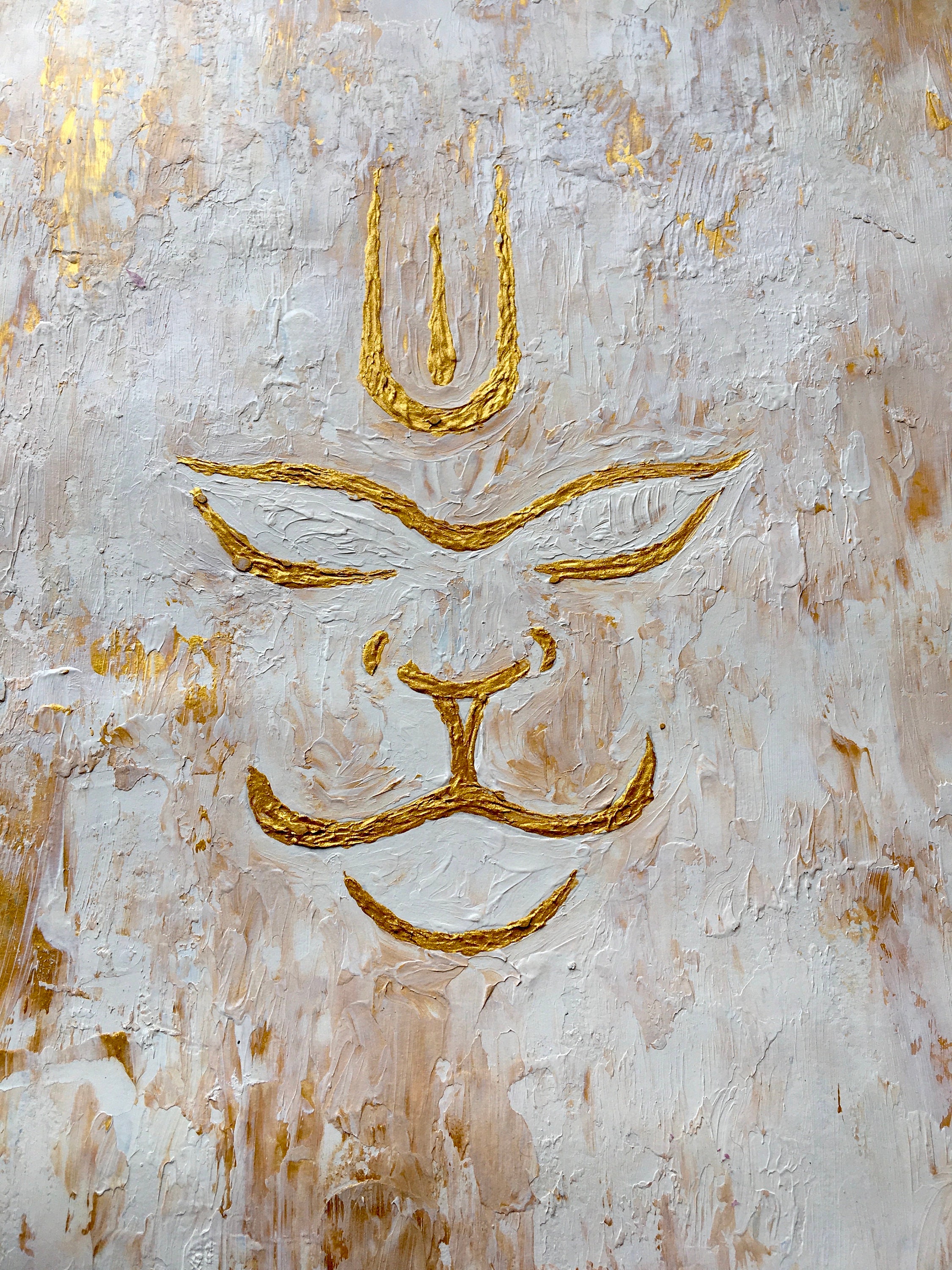 Lord Hanuman Abstract Canvas Painting | Handmade Canvas Painting ...