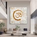 Large Abstract OM Painting Indian Wall Decor Modern Abstract Art Canvas ...