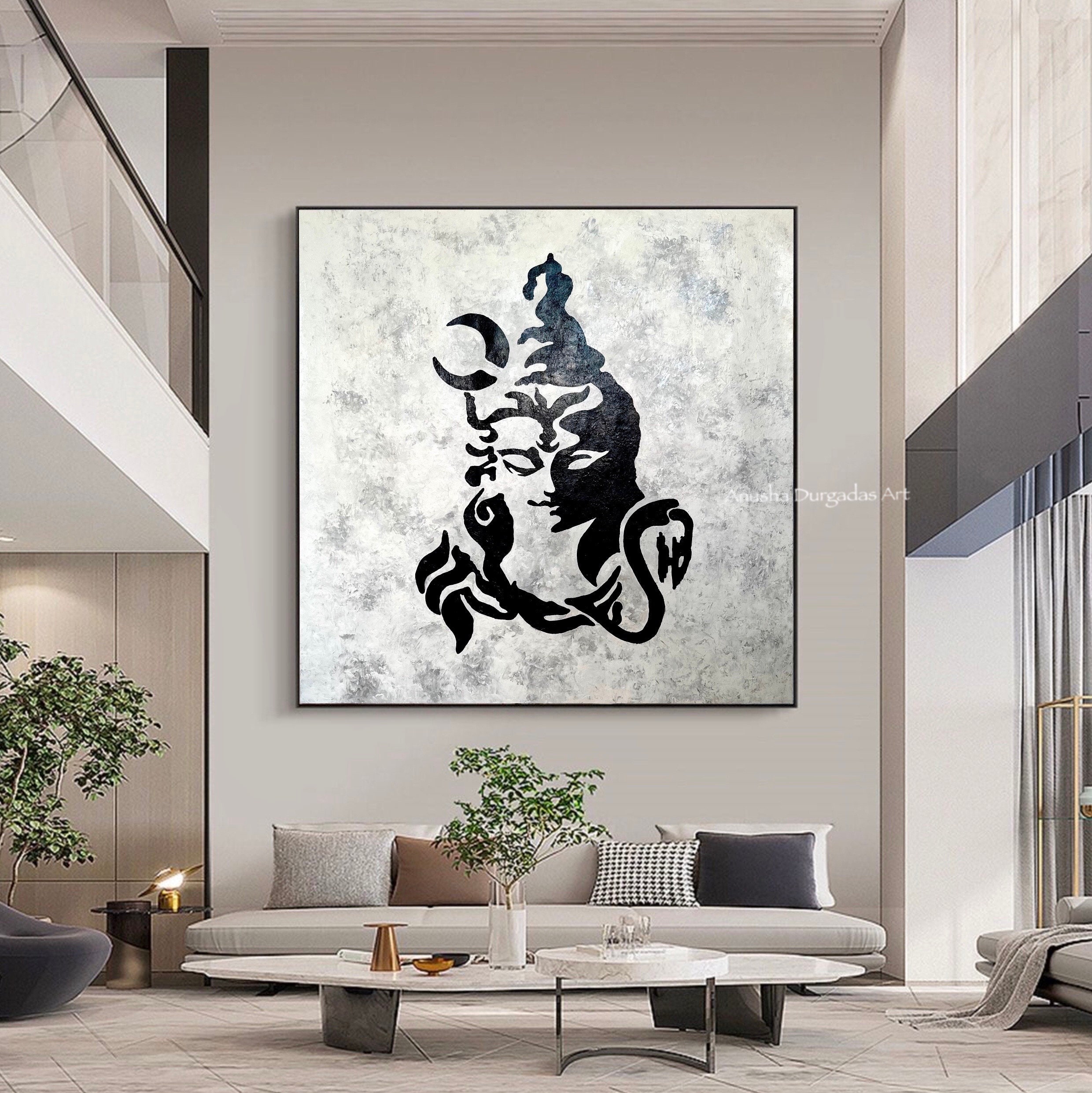 Lord Shiva Abstract Art Indian Art Abstract Indian Wall Art Decor Hindu ...