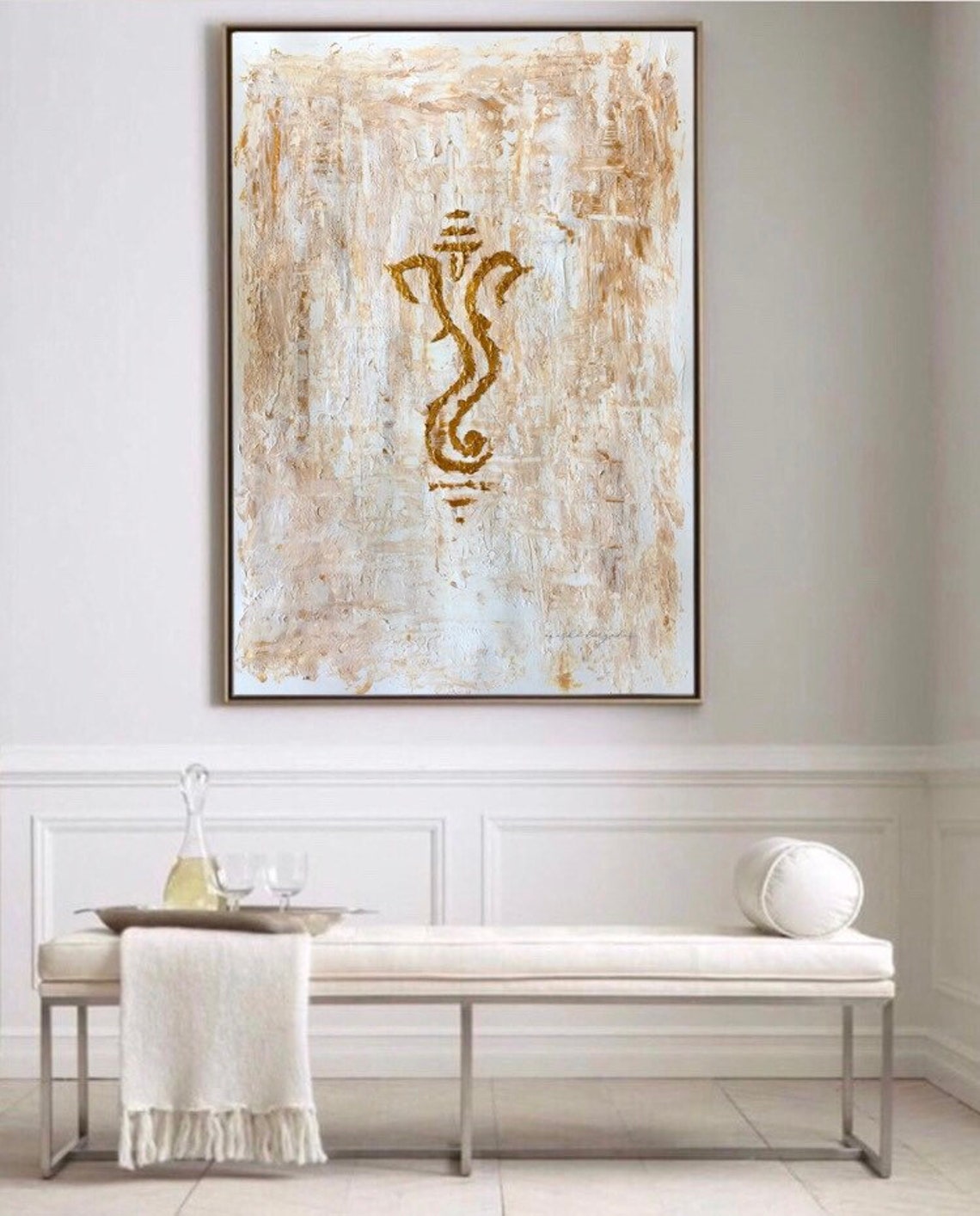 Textured Ganesha Painting | Indian Wall Decor | Minimalist Wall Art ...