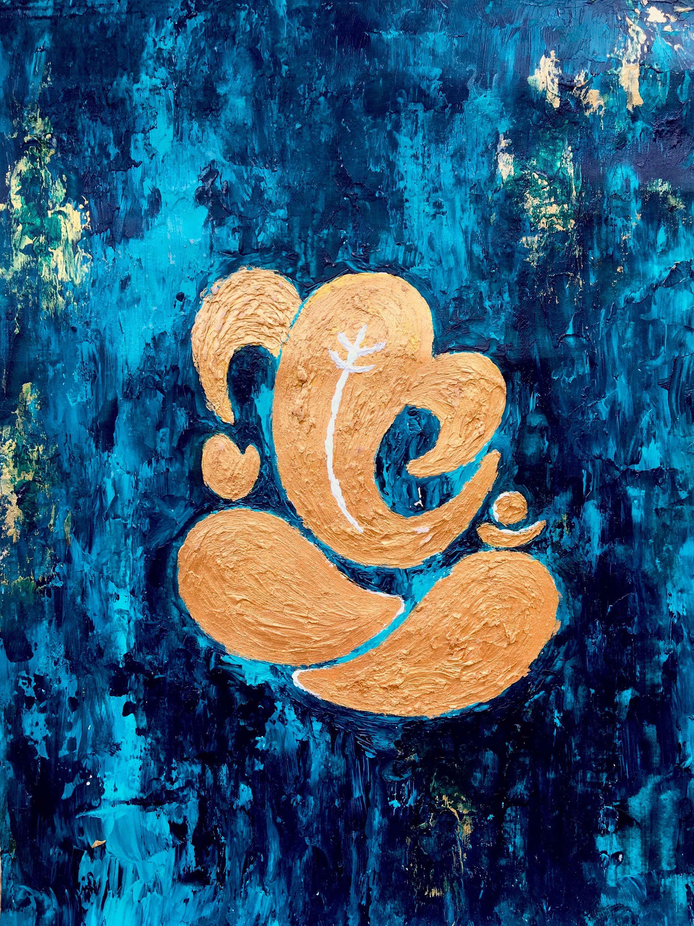 Abstract Ganpati Painting | Ganesha Painting | Wall Art | Modern Art ...