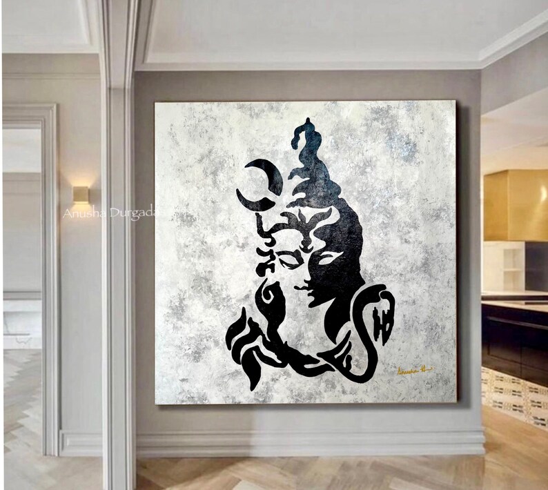 Lord Shiva Original | Shiva Painting on Canvas | Abstract Indian Wall ...