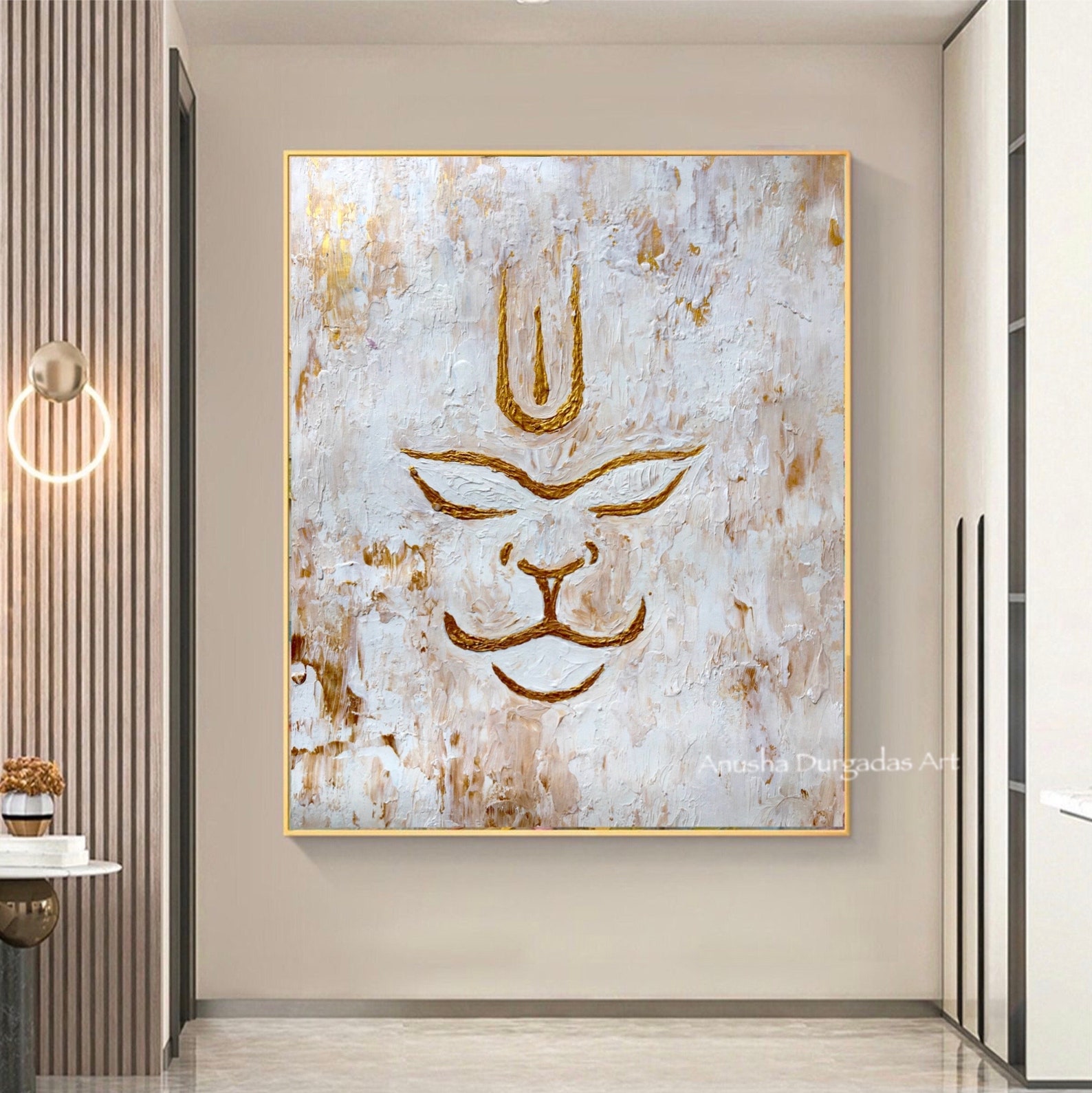 Lord Hanuman Abstract Canvas Painting | Handmade Canvas Painting ...