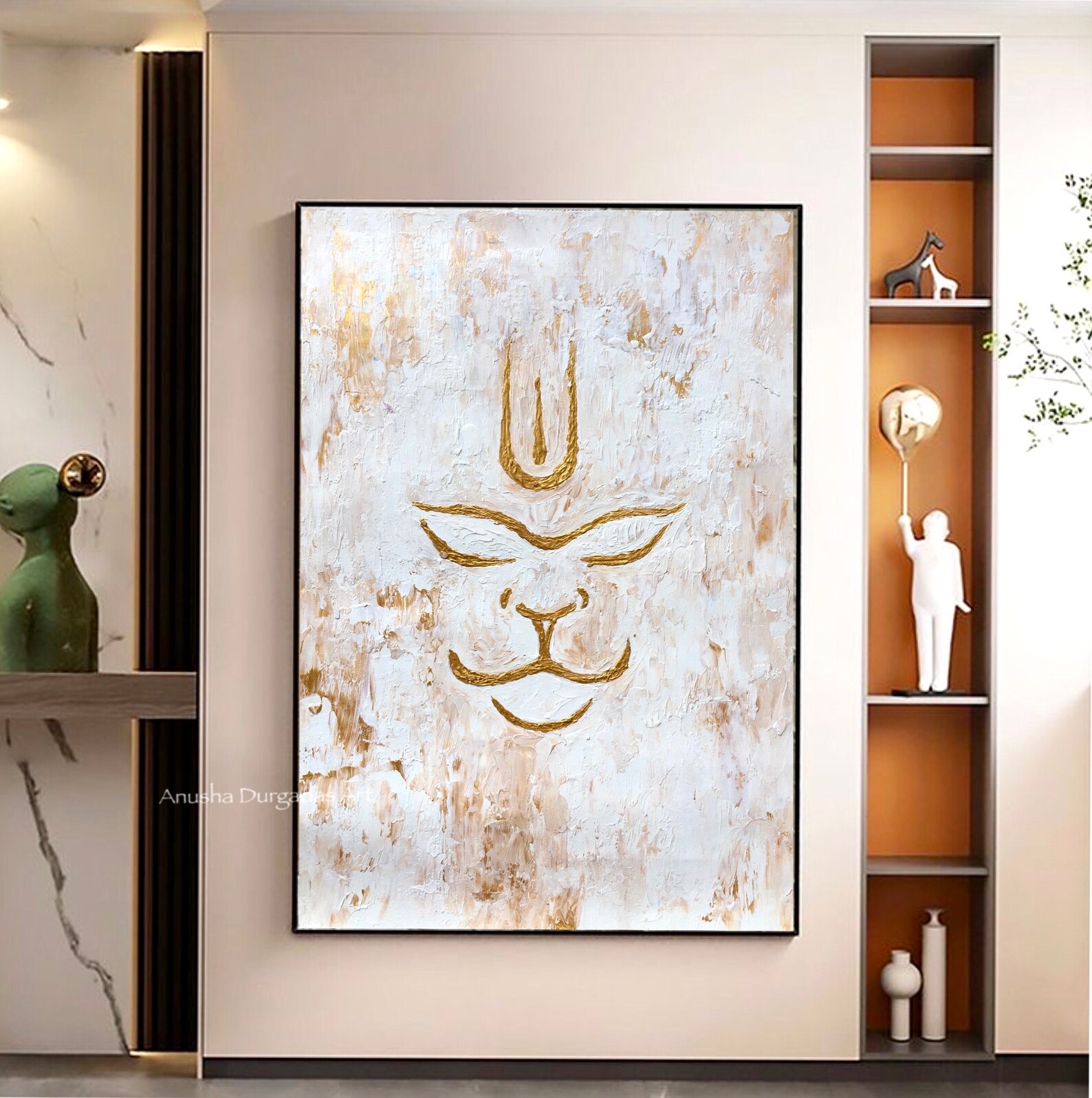 Lord Hanuman Abstract Canvas Painting | Modern Indian Art - Etsy