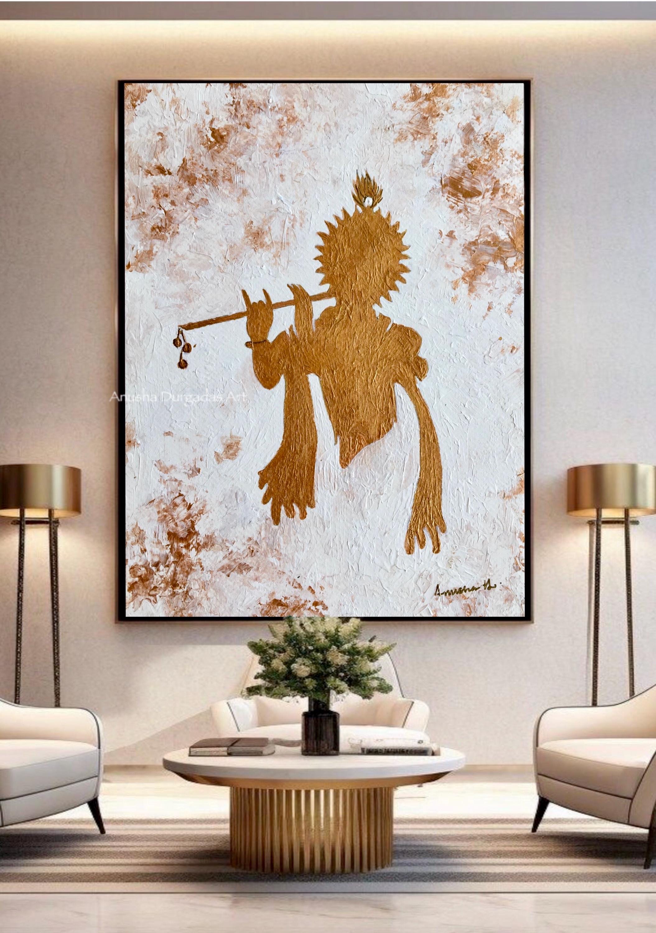 Krishna Abstract Painting | Modern Art | Radha Krishna | Contemporary ...