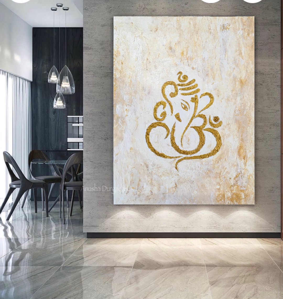 Modern Textured Ganesh Painting Ganpati Painting Abstract - Etsy