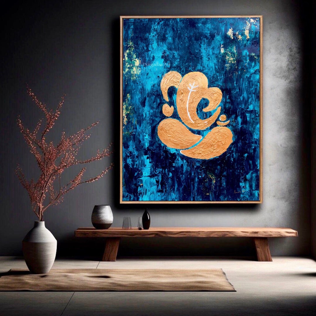 Abstract Ganpati Painting | Ganesha Painting | Wall Art | Modern Art | Ganesha Art | Indian Home ...