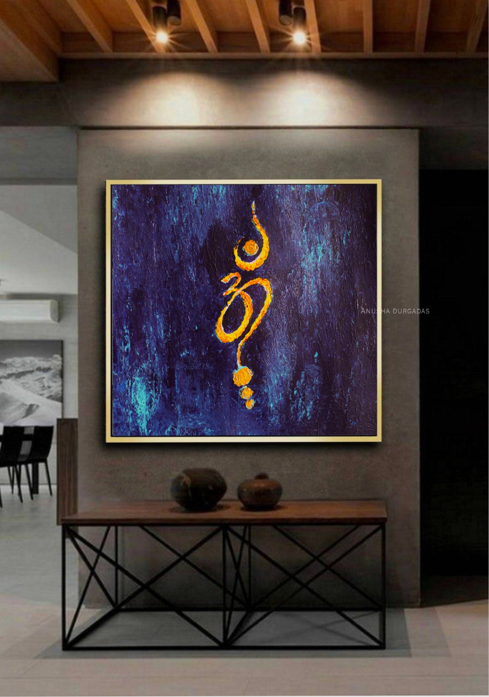 Purple Abstract OM Painting | Indian Painting | Modern Indian Home ...