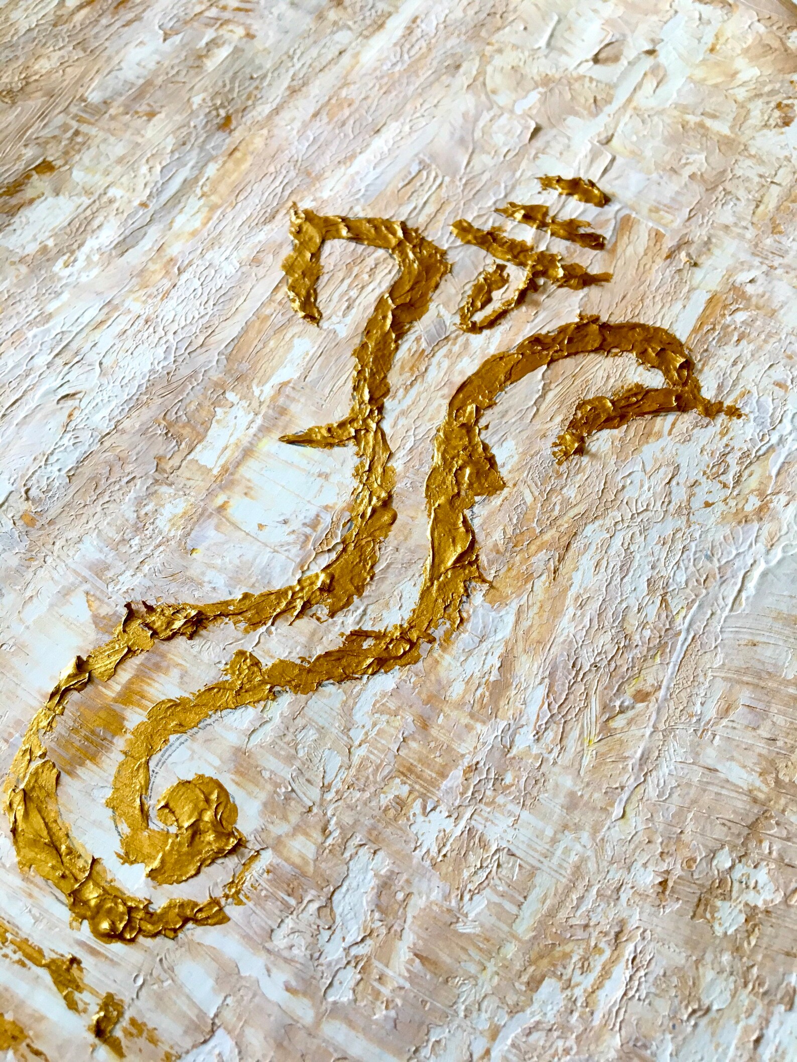 Textured Ganesha Painting | Abstract Indian Wall Art, Gold Bronze - Etsy
