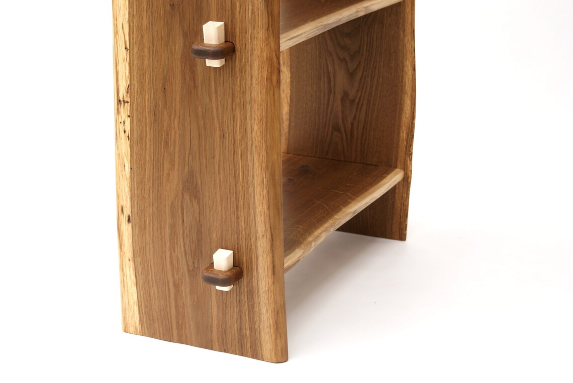 Live Edge Bookcase Waney Edge Natural Edge Fumed Oak | Etsy