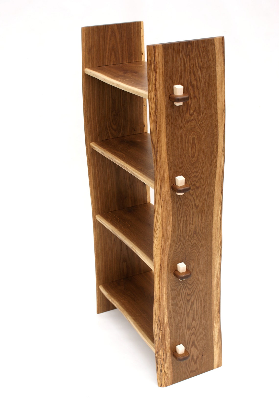 Live Edge Bookcase Waney Edge Natural Edge Fumed Oak | Etsy