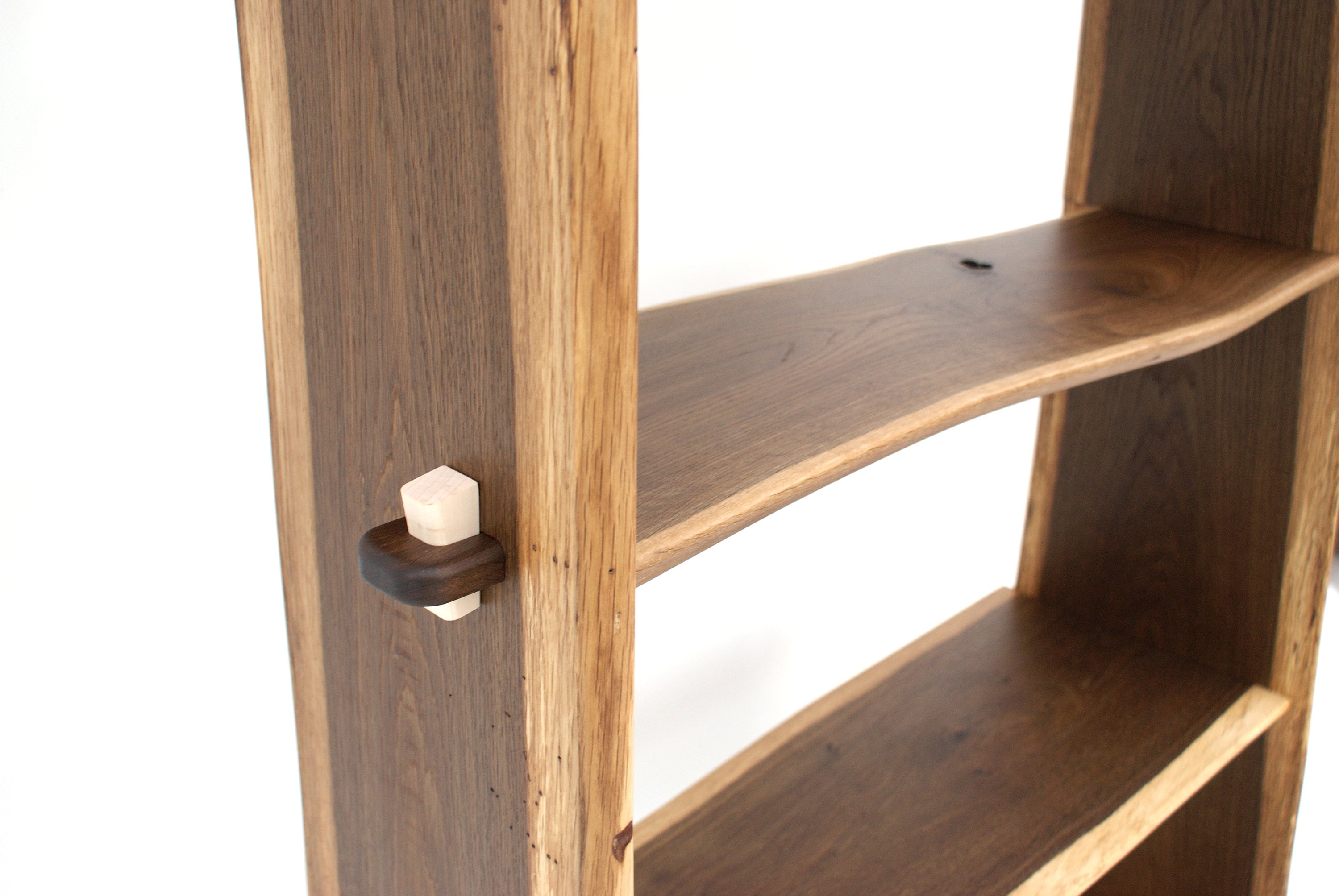 Live Edge Bookcase Waney Edge Natural Edge Fumed Oak | Etsy