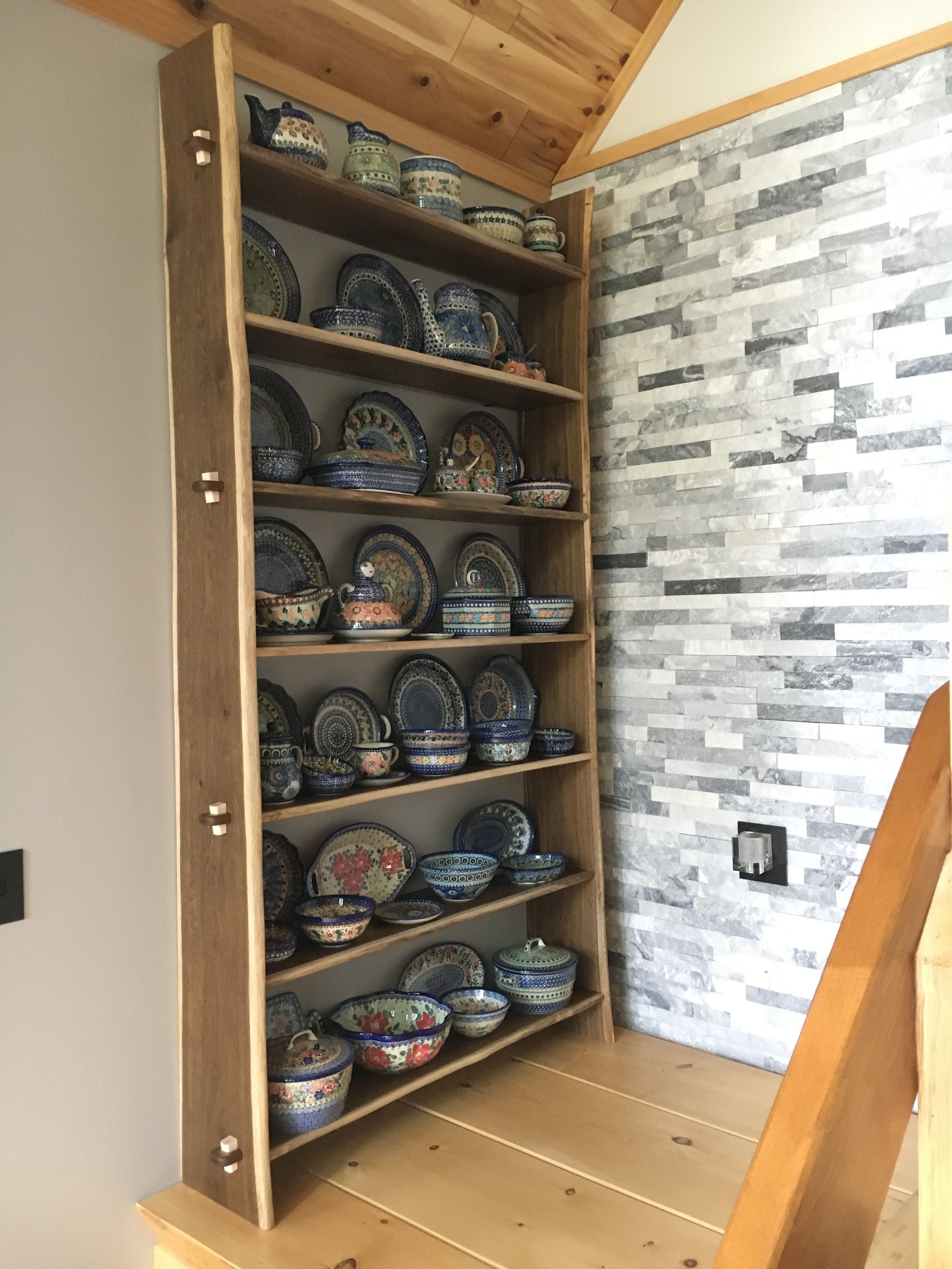 Live Edge Bookcase Waney Edge Natural Edge Fumed Oak | Etsy