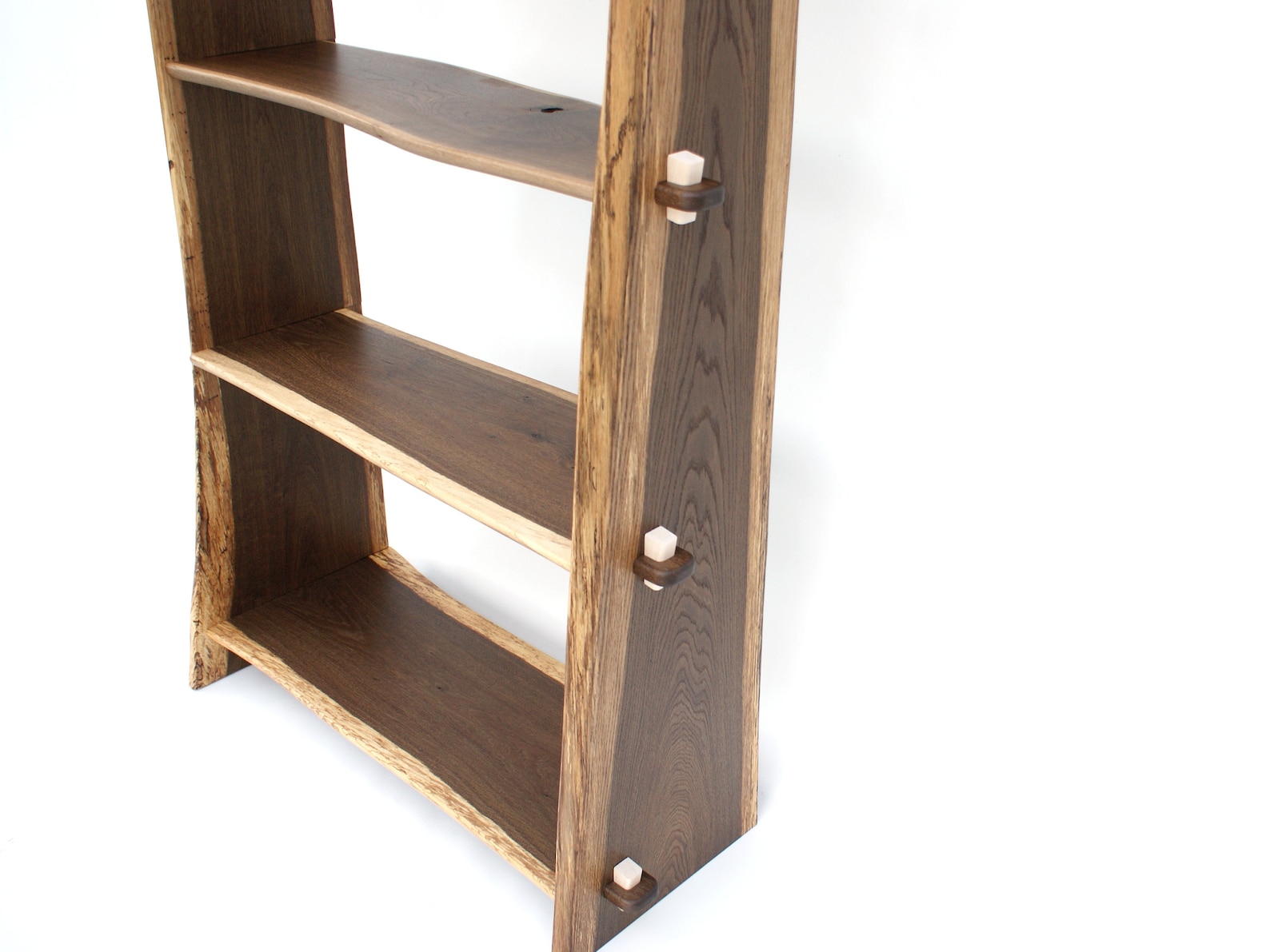Live Edge Bookcase Waney Edge Natural Edge Fumed Oak - Etsy