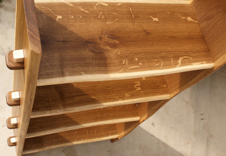 Live Edge Bookcase Waney Edge Natural Edge Fumed Oak | Etsy