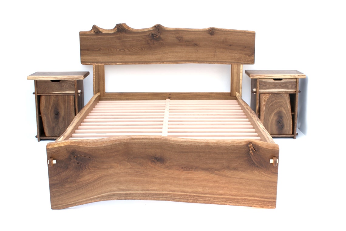 Live Edge Bed Natural Set Any Size | Etsy
