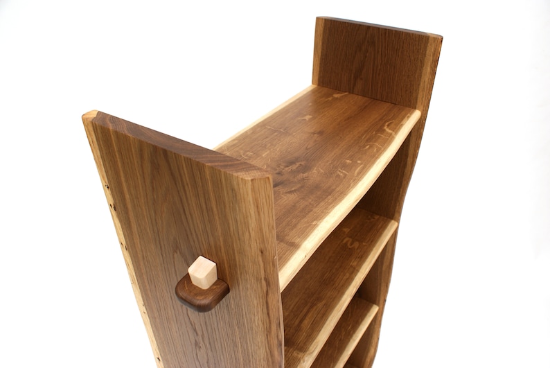 Live Edge Bookcase Waney Edge Natural Edge Fumed Oak | Etsy