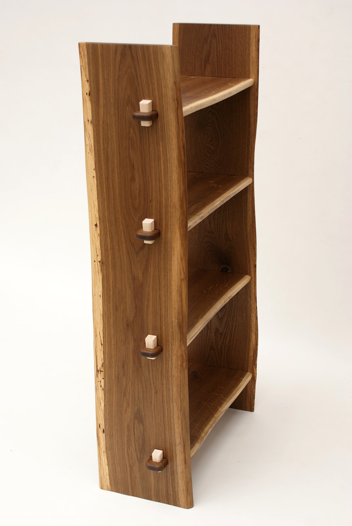 Live Edge Bookcase Waney Edge Natural Edge Fumed Oak | Etsy