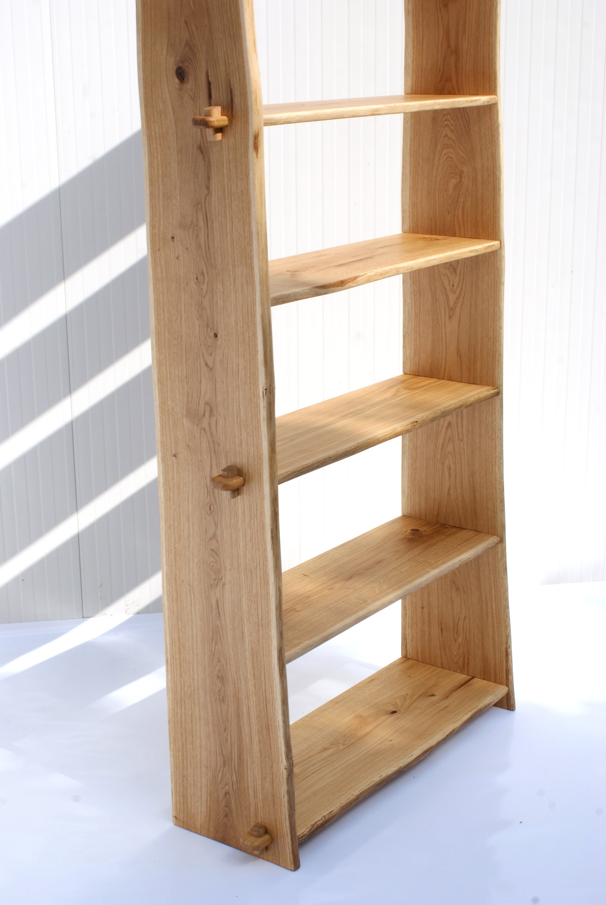 Live Edge Bookcase, Waney Edge, Natural Edge, Oak - Etsy