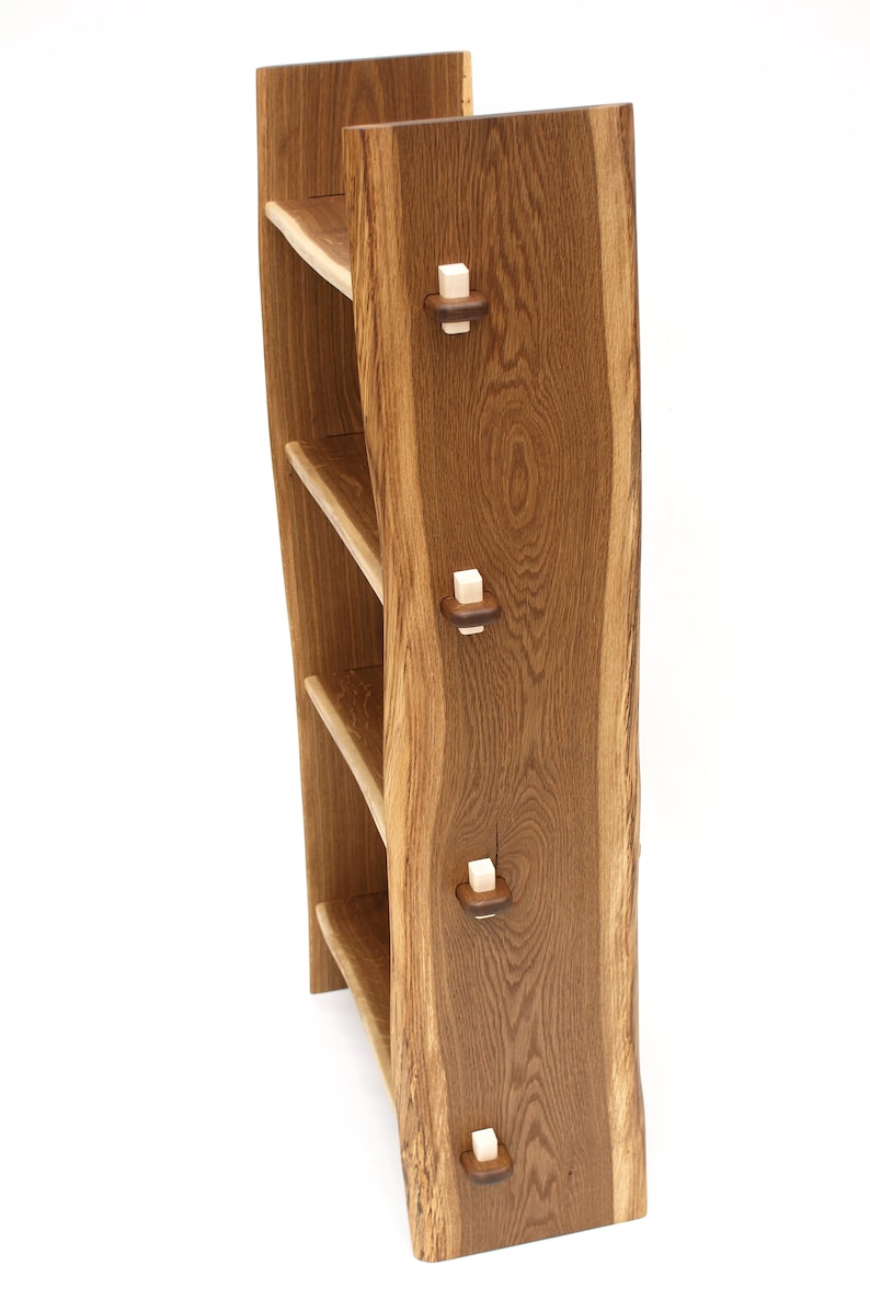 Live Edge Bookcase Waney Edge Natural Edge Fumed Oak - Etsy