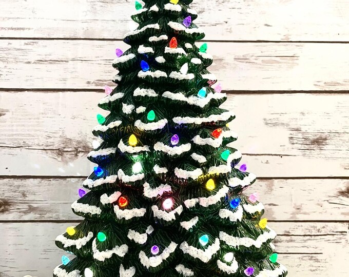 16” Sill Christmas Tree With Snow - Etsy