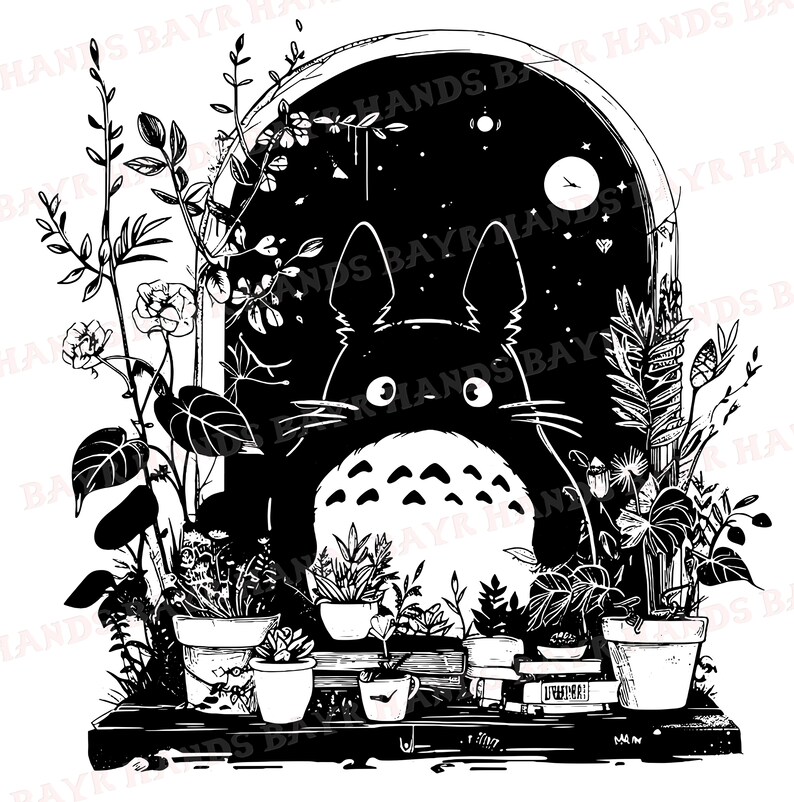 Starry Totoro Plant Room SVG PNG PDF Zip File Dreamy Totoro Inspired ...