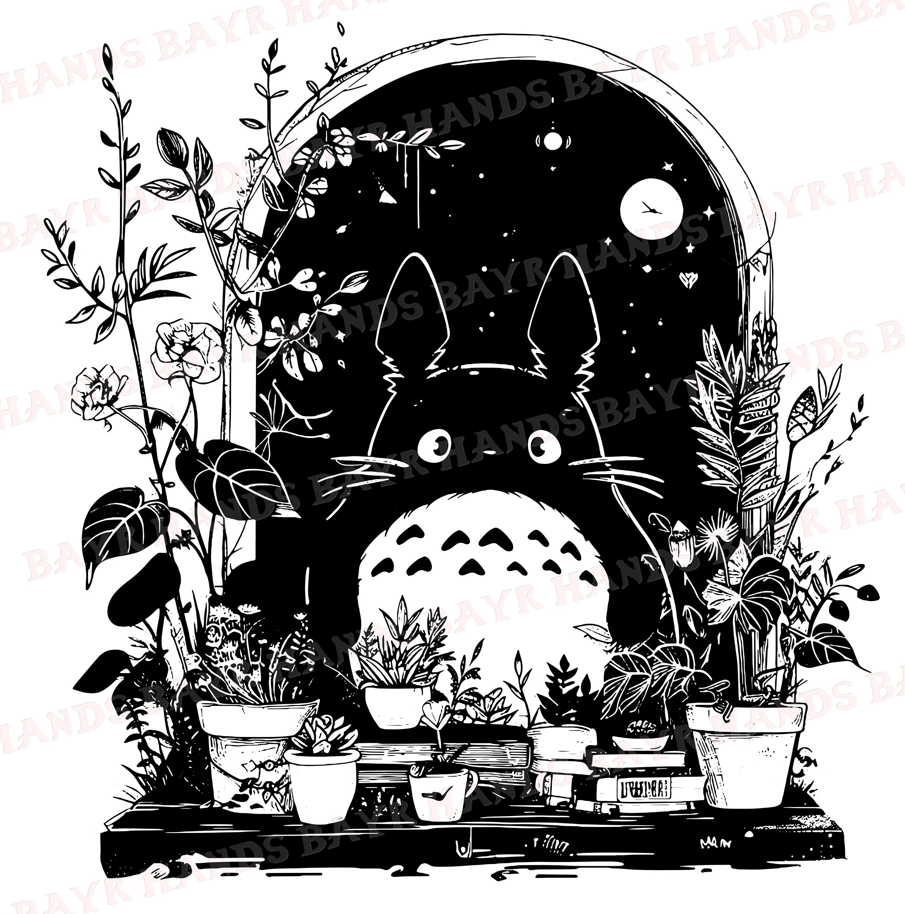 Starry Totoro Plant Room SVG PNG PDF Zip File Dreamy Totoro Inspired ...