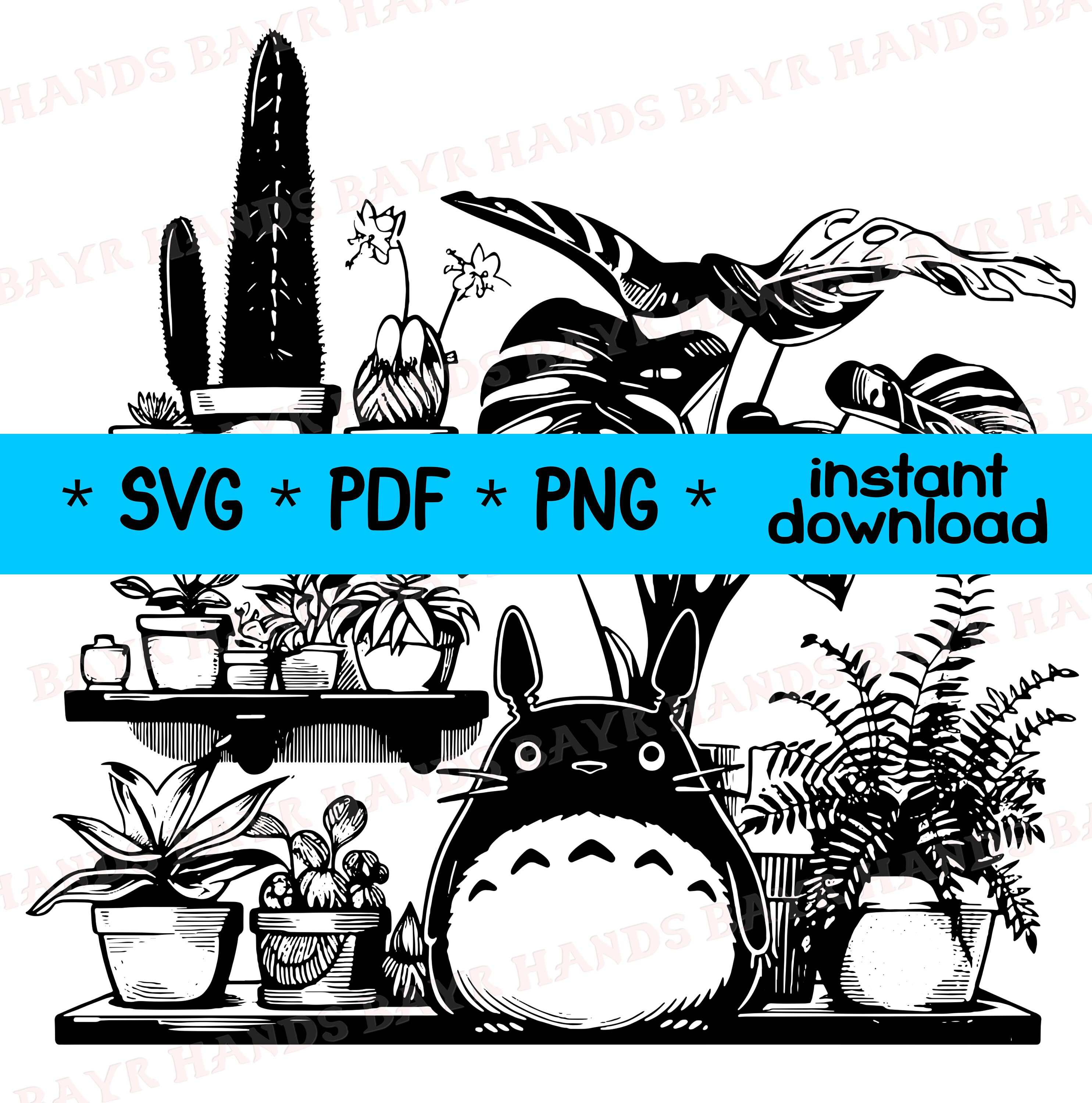 Houseplant Toto Vector SVG PNG PDF Zip File Monstera Cactus Fern Plants ...