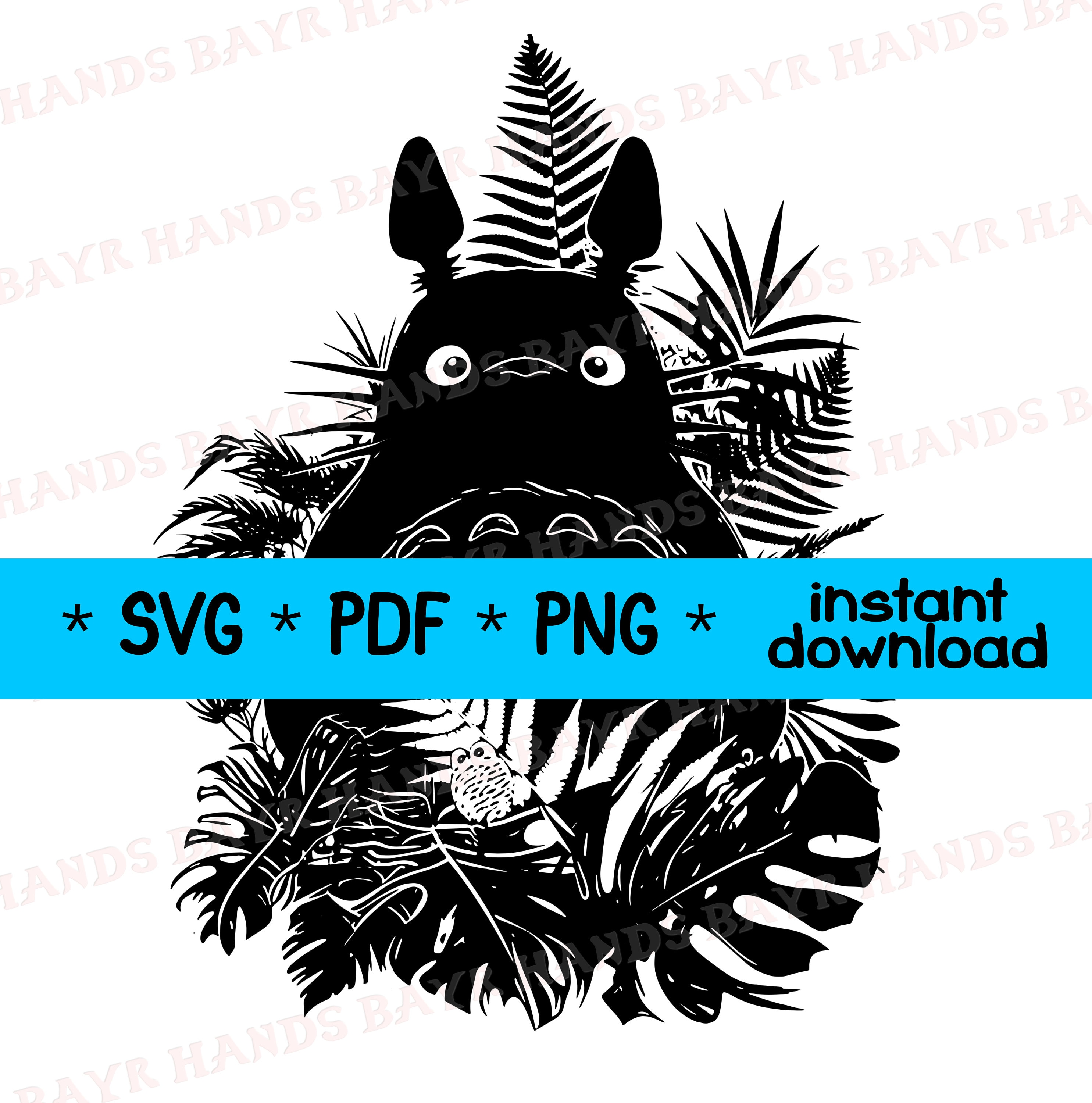 Monstera Totoro SVG PNG PDF Zip File Houseplants Totoro Inspired Vector ...