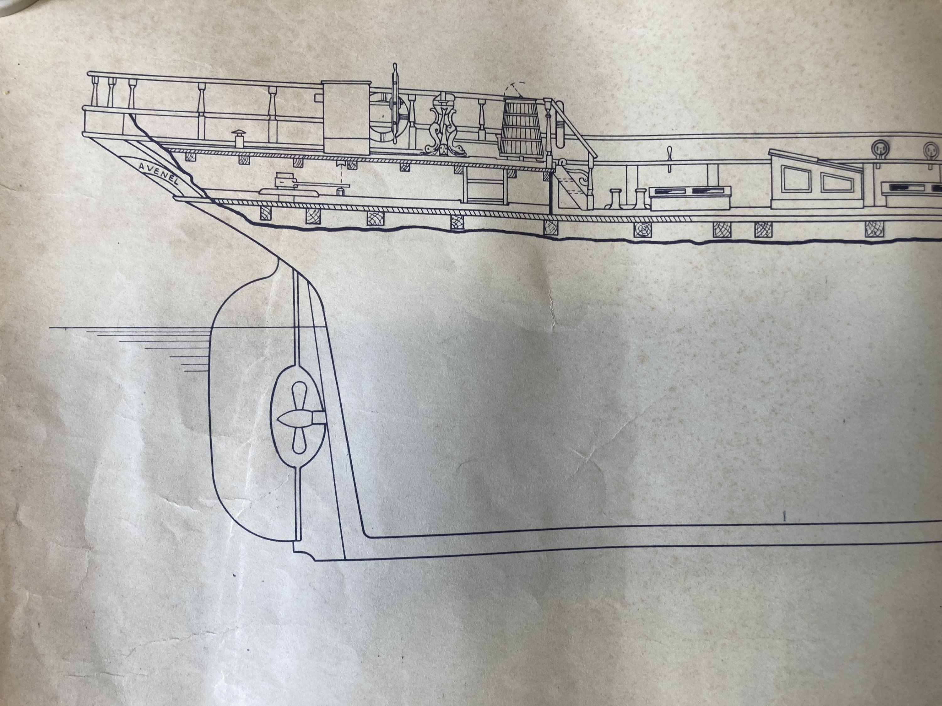 Elevation & Deck Plan of the Auxiliary Brigantine “LADY OF AVENEL ...