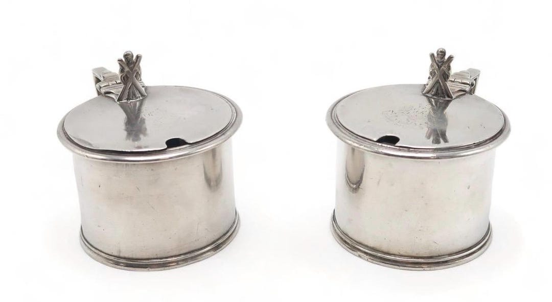 Royal Scots Silver Mustard Pots (london, 1870) - Etsy