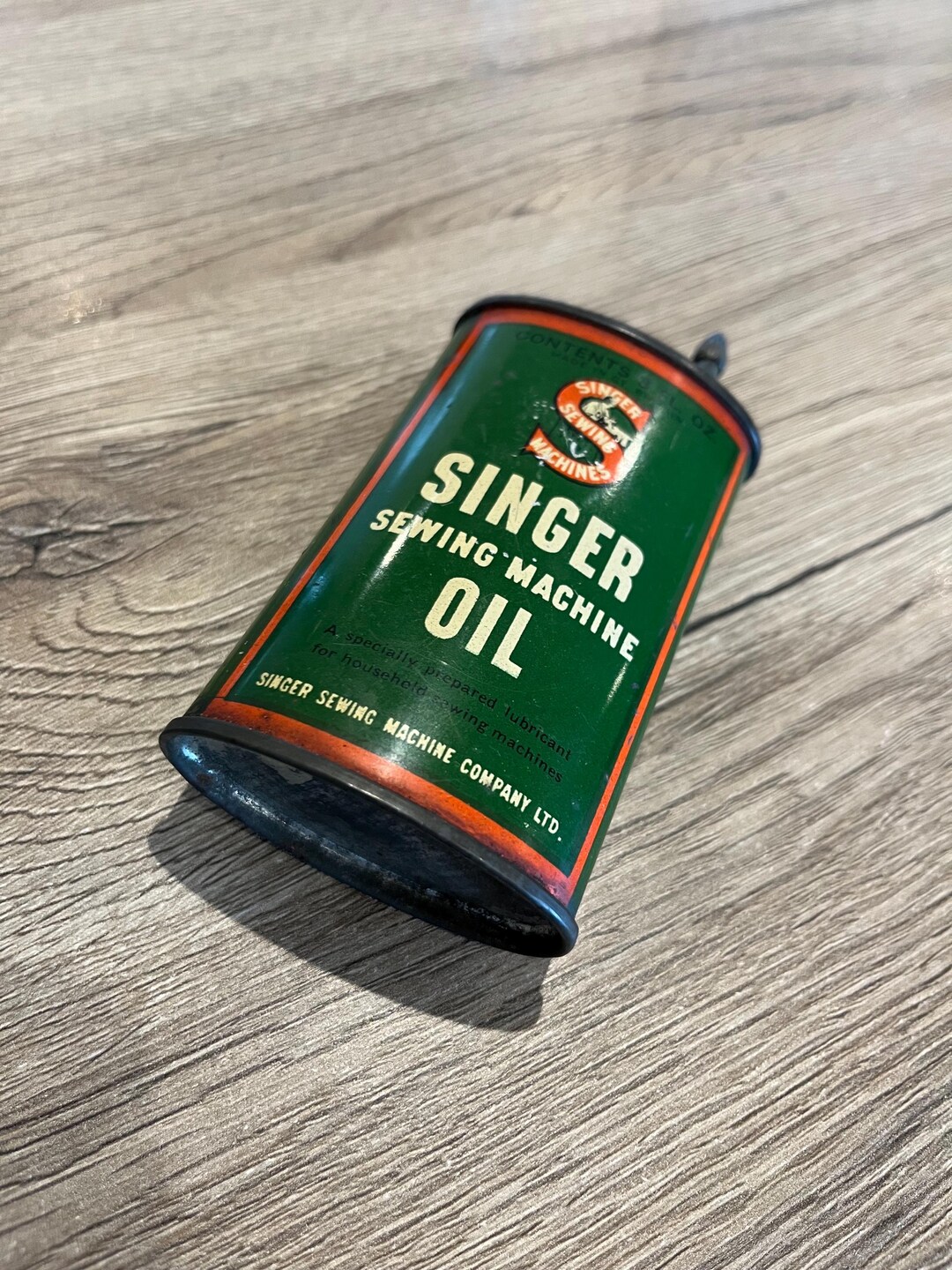 Vintage Singer Sewing Machine Oil Tin - Etsy