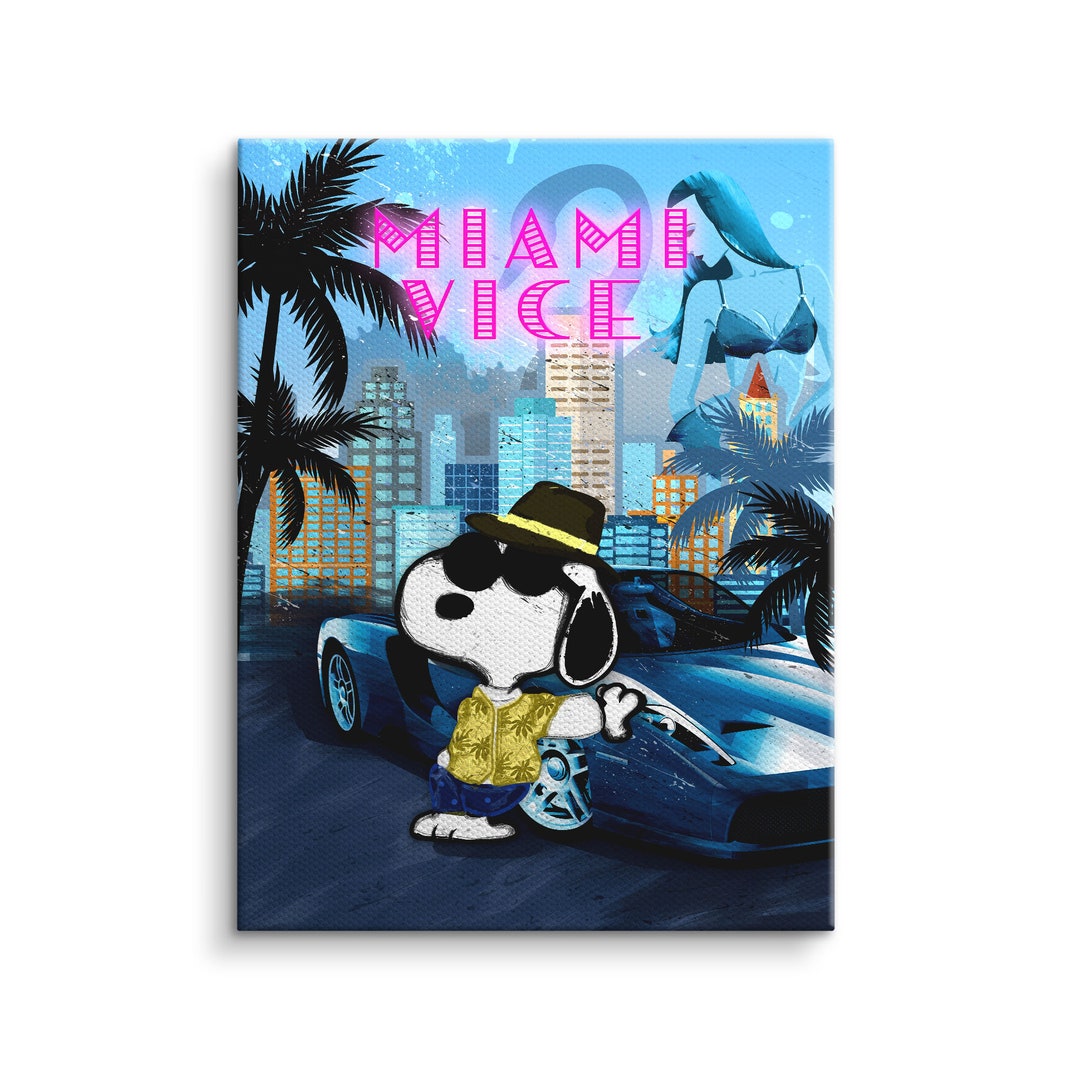 Artistic Mural MIAMI VICE Pop Art Snoopy - Etsy
