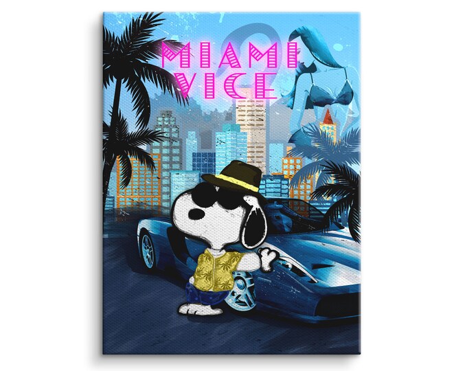 Artistic Mural MIAMI VICE Pop Art Snoopy - Etsy